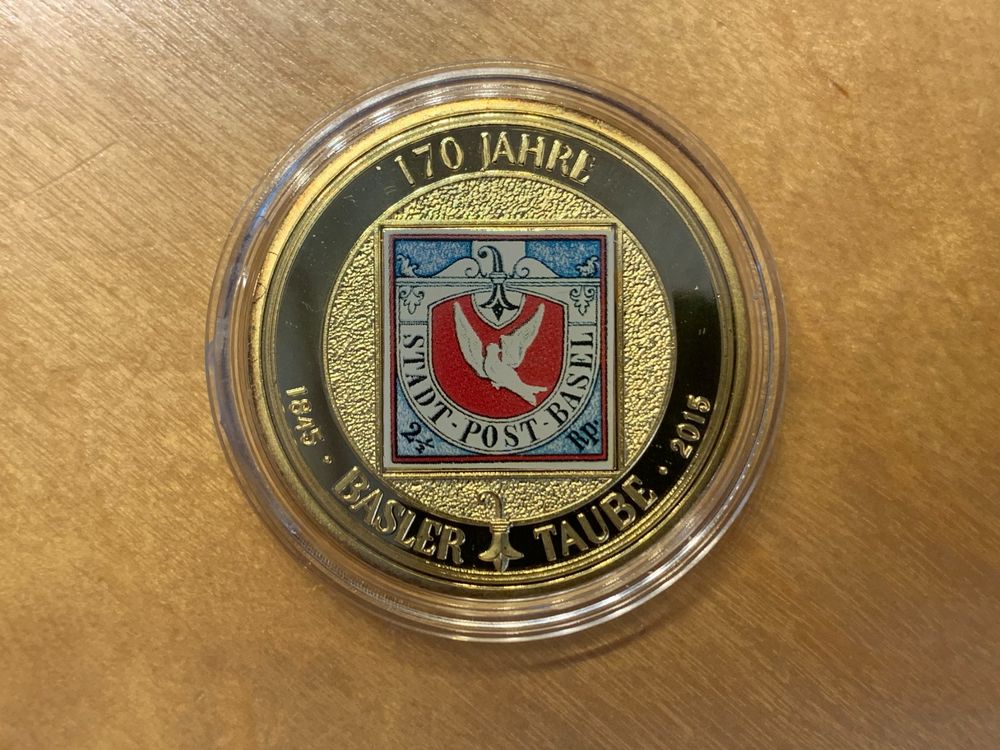 Medaille zum 170 Jahre-Jubiläum der Briefmarke Basler Taube | Kaufen ...