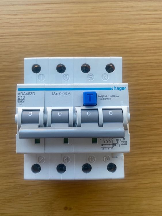 FI/LS-Schalter Hager C 13A 30mA 3P+N (Gebraucht) in Weinfelden für CHF 50 – mit Lieferung auf ...