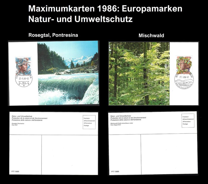 1986 Europamarken, 2 Maximumkarten: Natur- und Umweltschutz | Kaufen auf Ricardo