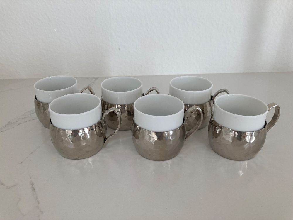6x EDLE TASSEN FÜR ESPRESSO, VINTAGE, FEINSTES PORZELLAN (Gebraucht) in ...