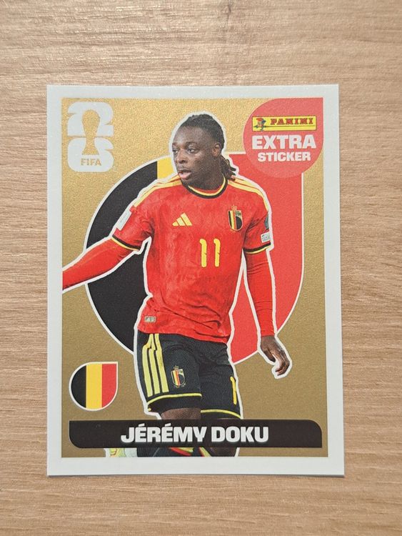 Panini Extra Sticker Gold Jérémy Doku WM 2026 (Nuovo (secondo la ...