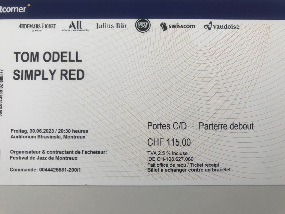 Tickets Simply Red Montreux Jazz Festival (Gebraucht) in Tannay für CHF ...