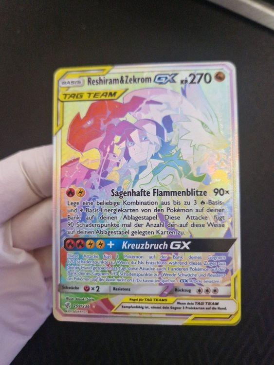 Reshiram & Zekrom GX Rainbow Pokemon Karte | Kaufen auf Ricardo