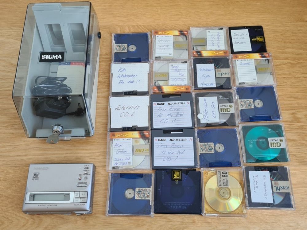Vintage SHARP Mini Disc MD-MS100 Player und 20 Minidisc (Gebraucht) in ...