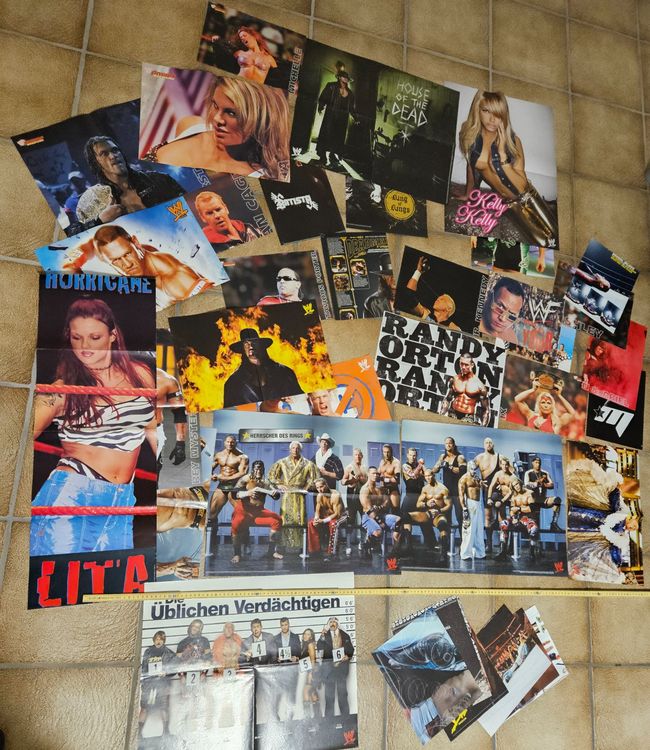 WWE Wrestling Poster Sammlung Attitude Era Divas WWF WCW (Gebraucht) in ...