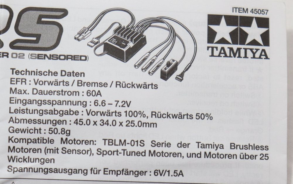 Tamiya TBLE-02S 60A Brushed / Brushless Sensored Regler ESC | Kaufen auf Ricardo