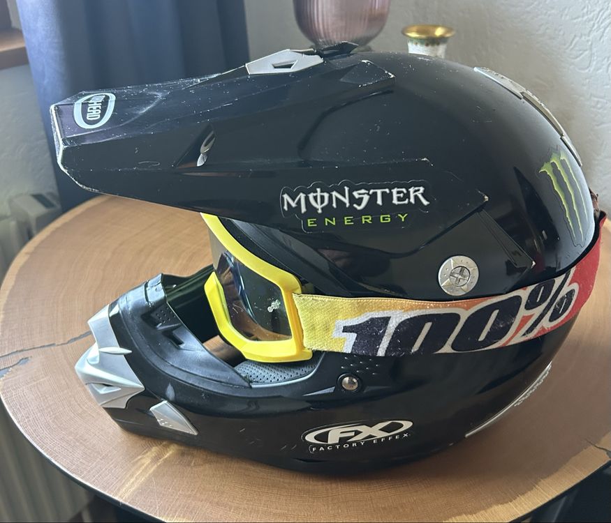 Moto Cross Helm von Mad Head, Grösse L mit Brille 😎 (Gebraucht) in ...