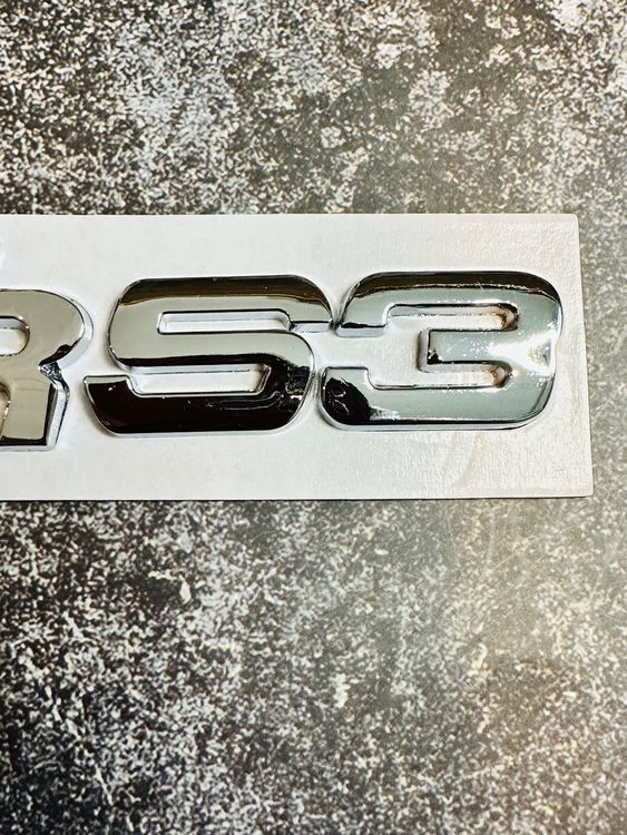 Audi RS3 Emblem Schriftzug Logo aus Metall NEU in Rot/Chrom (Neu und ...