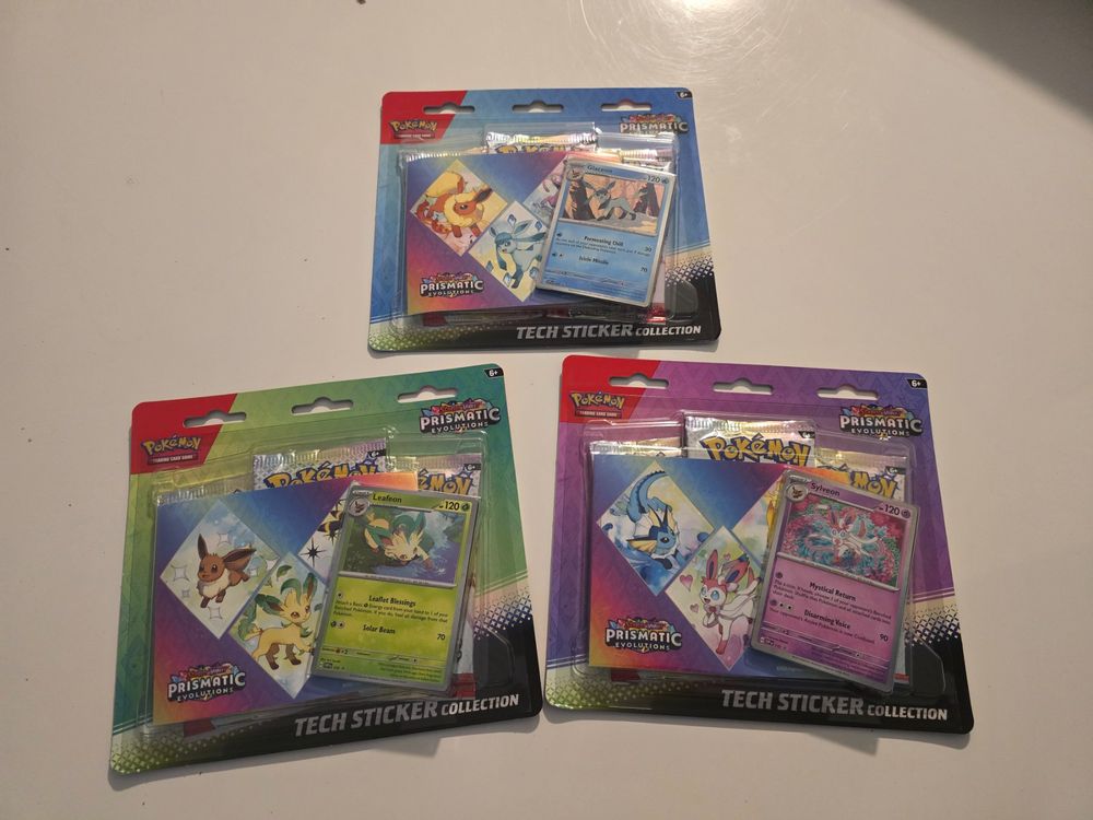 🔥3x Blister🔥 Prismatic Evolutions, TECH STICKER Collection (Neu und ...