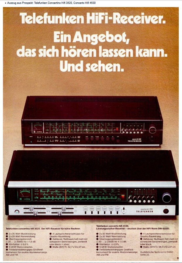 Vintage Telefunken Concerto Hifi 4530 Radio mit 2 Boxen (Gebraucht) in ...