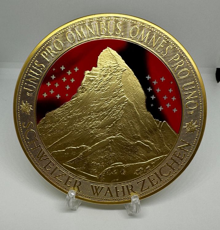 Wilhelm Tell Vergoldet mit Farbdruck-SWAROVSKI Ø 100 mm RARE (Gebraucht ...