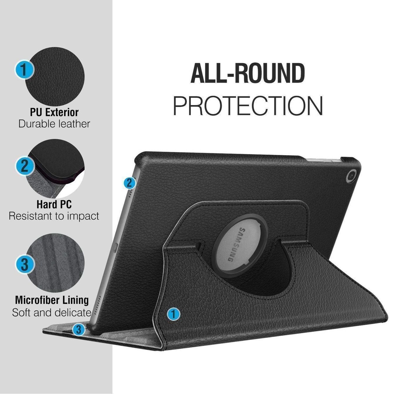 Hülle Case Book Cover für Samsung Galaxy TAB A 10.1 2019 (Neu und ...