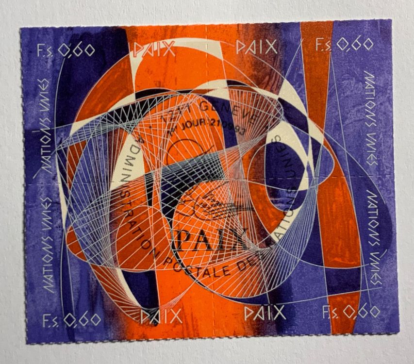 UNO Genf 1993: Gemälde von Hans Erni: “Weltfriedenstag”. (Gebraucht) in ...