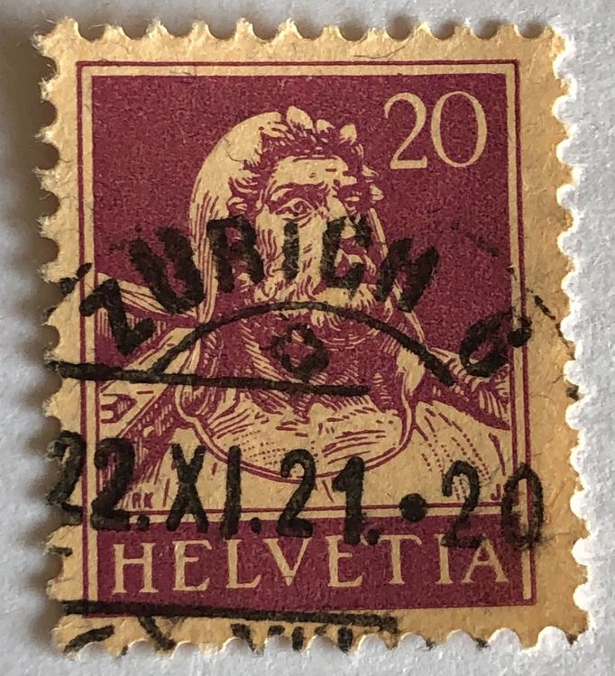 Nr.154 Tellbrustbild Vollstempel Zürich (Gebraucht) in Aarau für CHF 0.3 – mit Lieferung auf ...