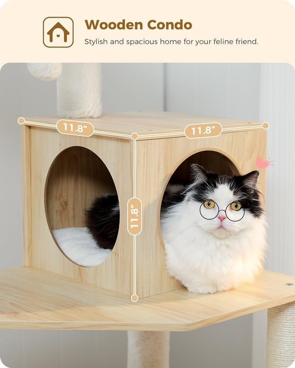 Kratzbaum Kletterbaum Katzenbaum 143cm, Katzenhaus modern (Neu und ...