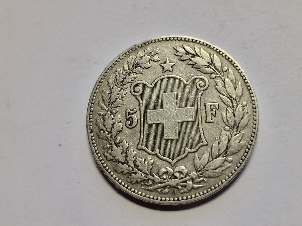 5- Franken 1890 silber schöne echt Münze. (Gebraucht) in Zürich für CHF 112 – mit Lieferung auf ...