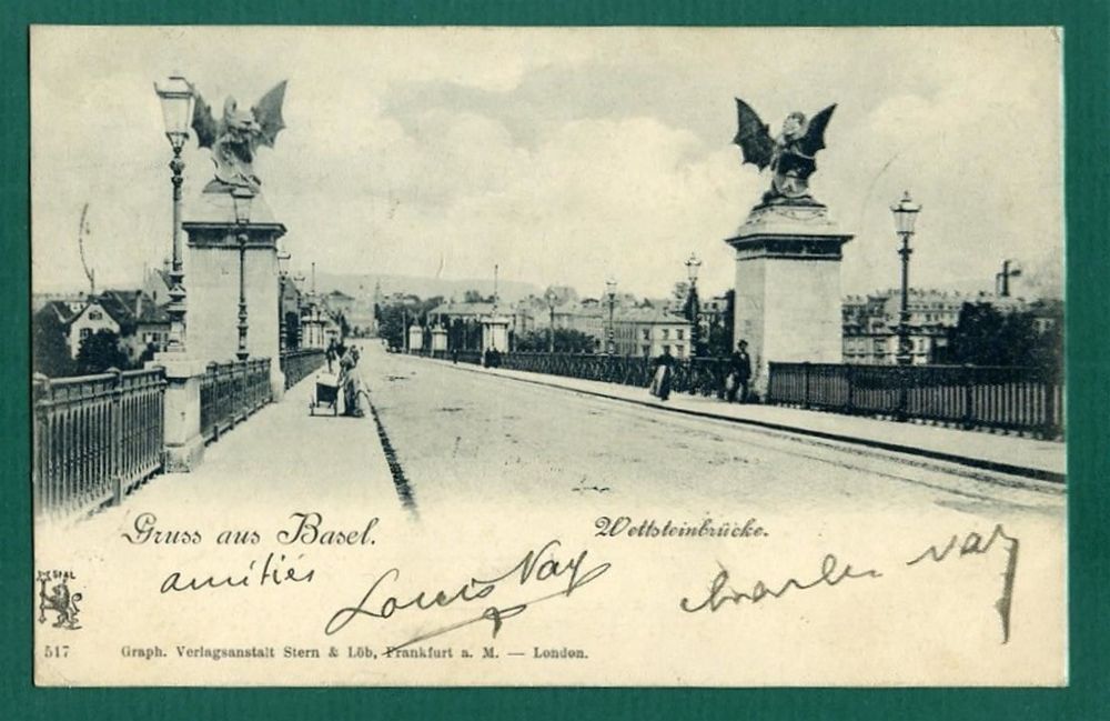 Basel, Wettsteinbrücke, 1904, belebt (Gebraucht) in Sargans für CHF 1 – mit Lieferung auf ...