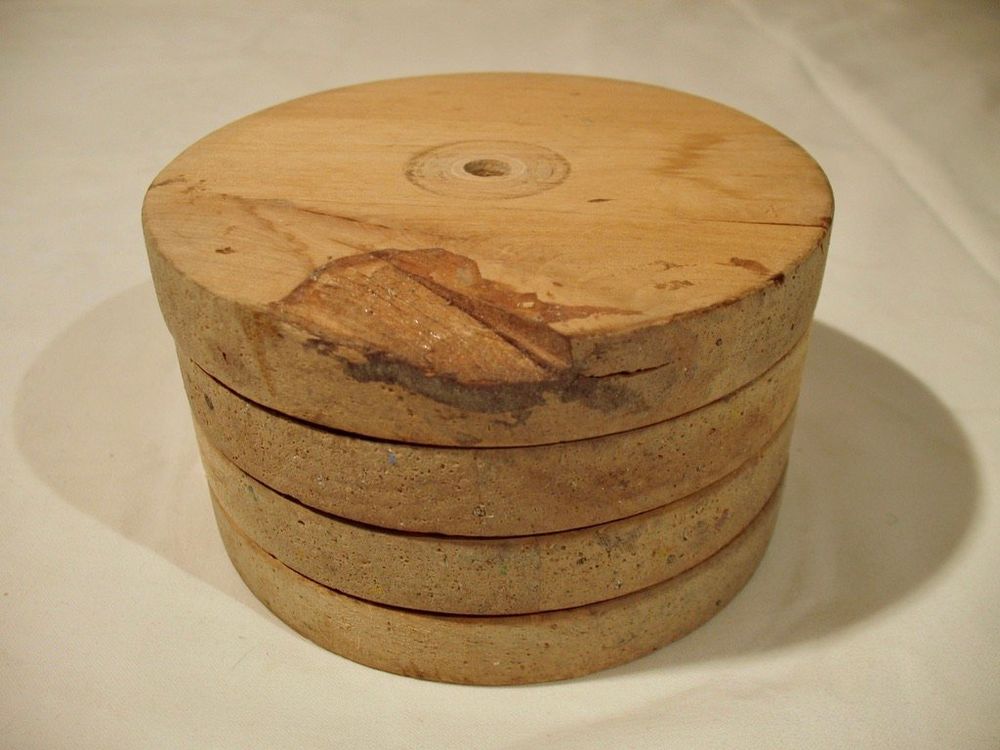4 Holz Räder Massiv Buche für Fahrzeuge Wagen Basteln (Gebraucht) in ...