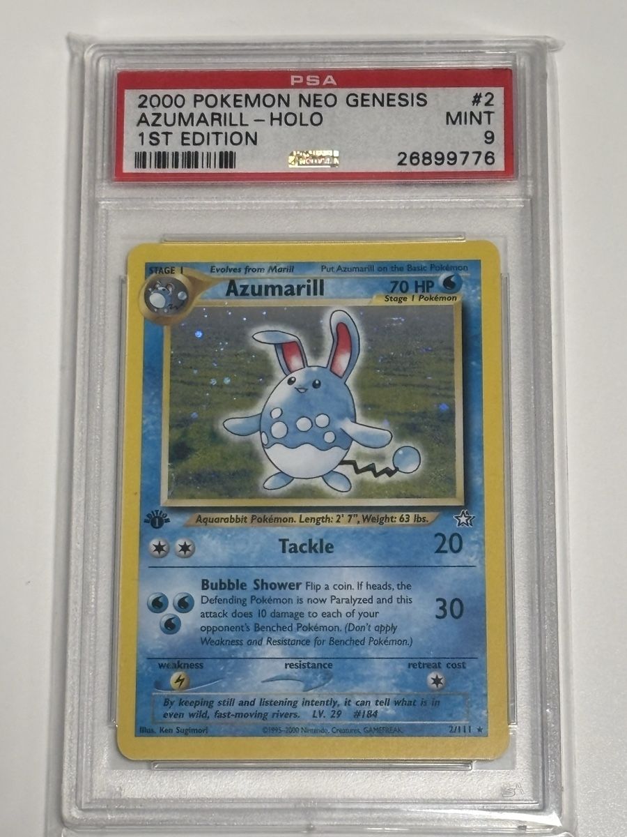 2000 Pokémon Neo Genesis Azumarill Holo 1st Edition #2 PSA 9 (Neuf ...
