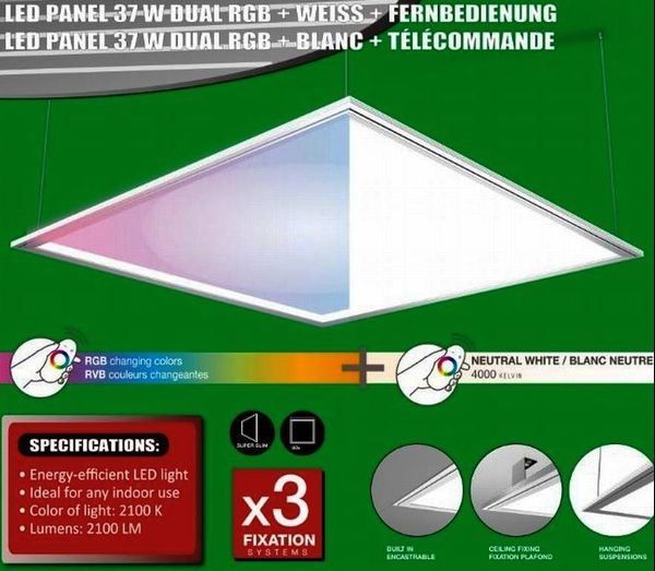 LED Panel 595x595mm /37W mit Farbwechsel | Kaufen auf Ricardo