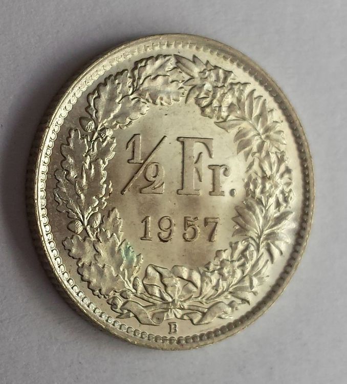 50 Rappen Münze 1957 unzirkuliert | Kaufen auf Ricardo