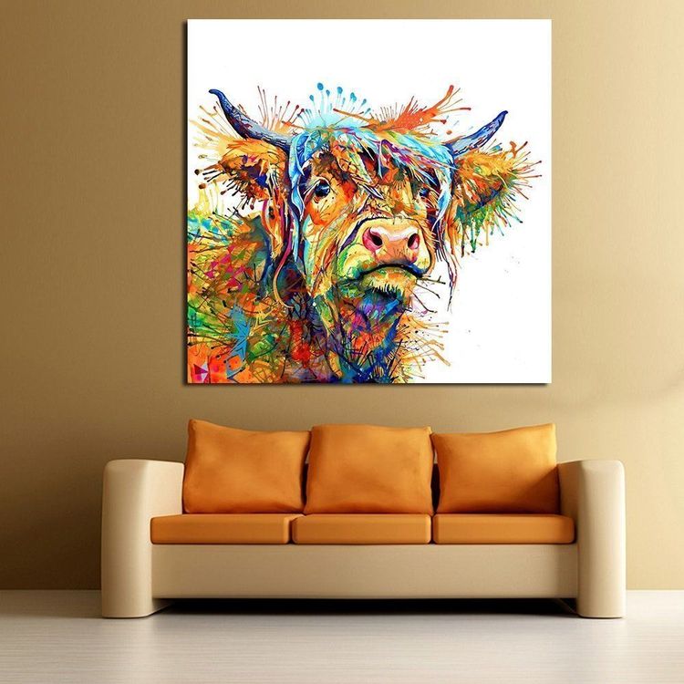 Bild Leinwand Bulle Ochse Kuh 70 x 70 cm | Kaufen auf Ricardo