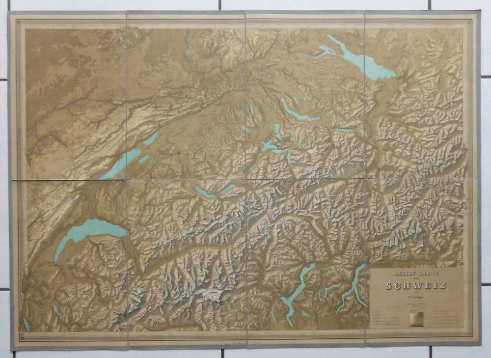 Relief - Karte der Schweiz. Ca 1885. | Kaufen auf Ricardo