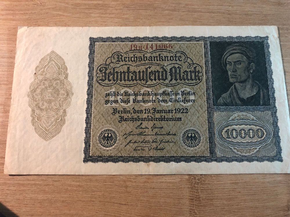 Reichsbanknote 1922 10‘000 Mark | Kaufen auf Ricardo
