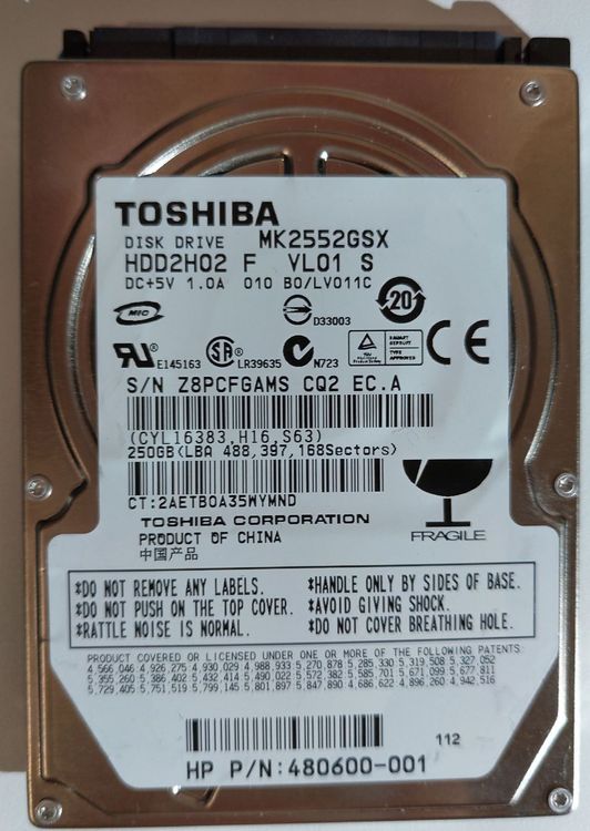 Toshiba Harddisk 250 GB | Kaufen auf Ricardo