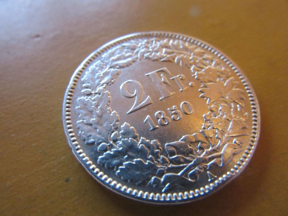 2 FRANKEN 1850 SCHWEIZ AG 900 SILVER | Kaufen auf Ricardo