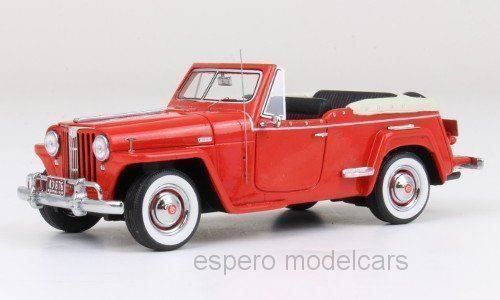 Jeep Willys Jeepster VJ 1948-1950 rot 1:43 von NEO Scale | Kaufen auf ...