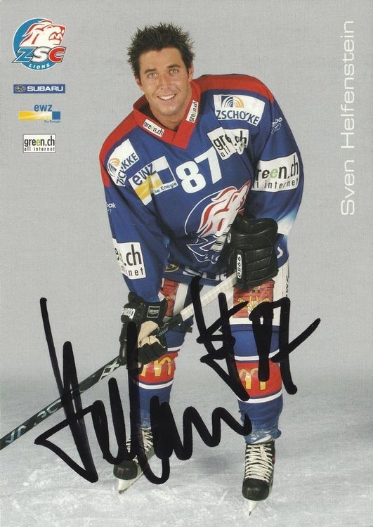 Sven Helfenstein ZSC Lions Autogrammk.m.Originalunterschrift | Kaufen ...