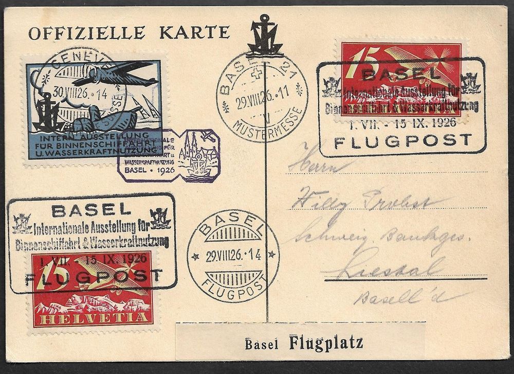 1926 Karte Basel-Geneve +VIGNETTE ab 1.- | Kaufen auf Ricardo