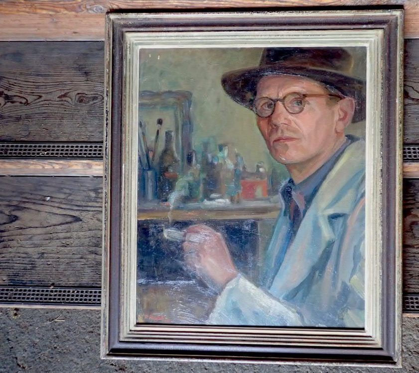 P Haefeli Bild Öl Gemälde Selbstportrait | Kaufen auf Ricardo