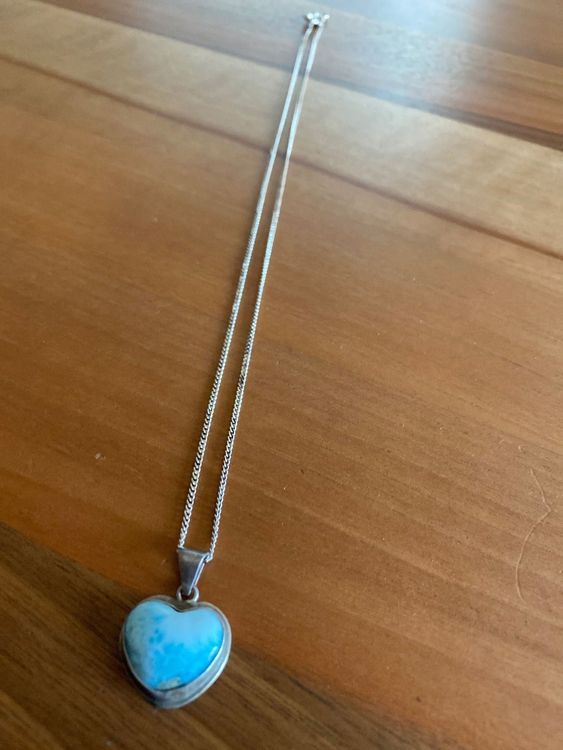 B35 - Anhänger 925 Silber Herz mit Stein | Kaufen auf Ricardo