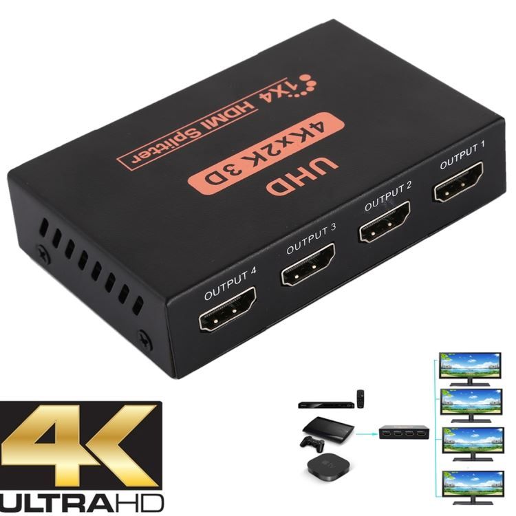 UHD 4K x 2K 3D 1 x 4 HDMI Splitter (Schw | Kaufen auf Ricardo