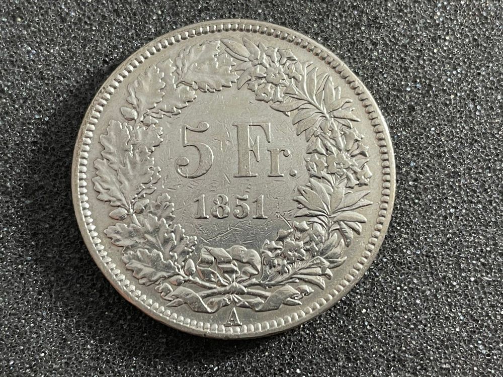 5 Franken Silber 1851 sitzende Helvetia | Kaufen auf Ricardo
