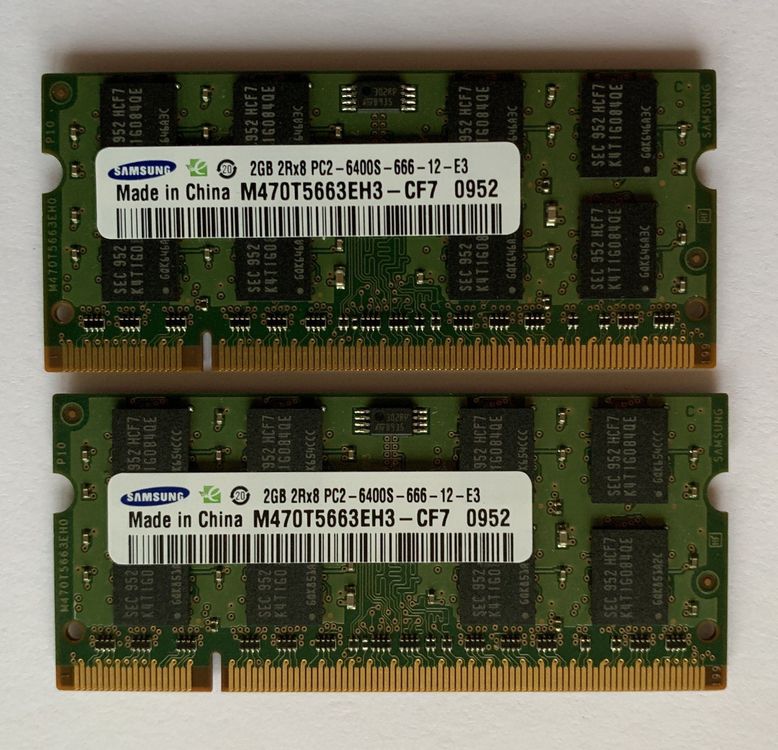 4 GB RAM PC2 DDR2 Laptop Arbeitsspeicher | Kaufen auf Ricardo