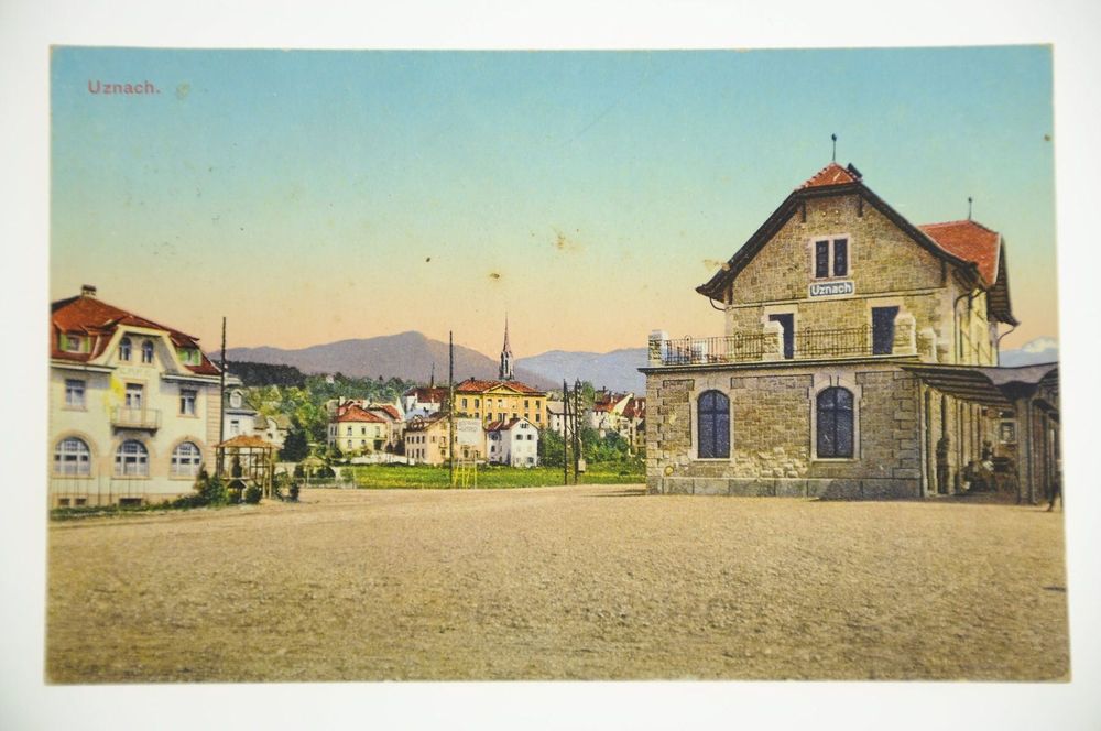Ansichtskarte Bahnhof Uznach, um 1920 | Kaufen auf Ricardo