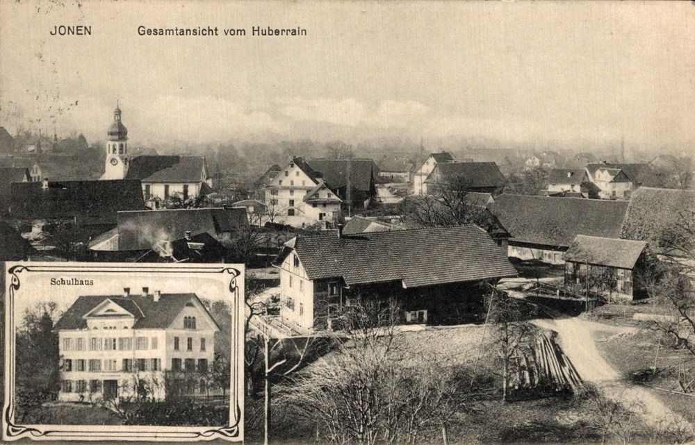 Jonen, Gesamtansicht, Schulhaus gel.1917 | Kaufen auf Ricardo