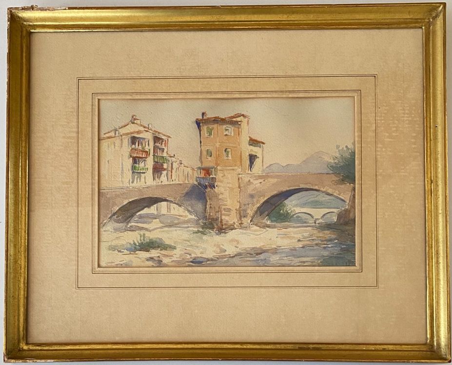 Antike Aquarell unleserlich signiert | Kaufen auf Ricardo