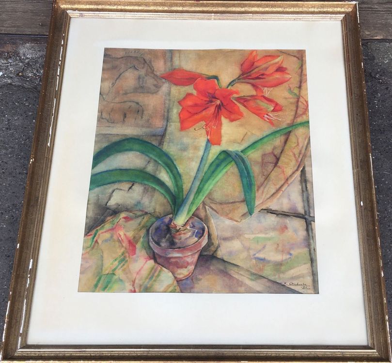 Blumen Aquarell unleserlich Signiert | Kaufen auf Ricardo