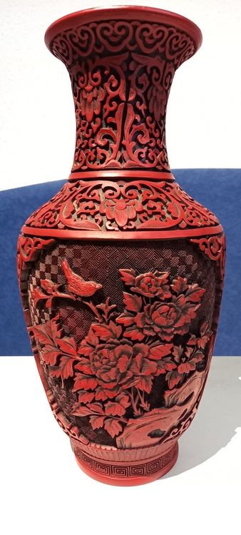 Chinesische Zinnober (Rot-Lack) Vase | Kaufen auf Ricardo