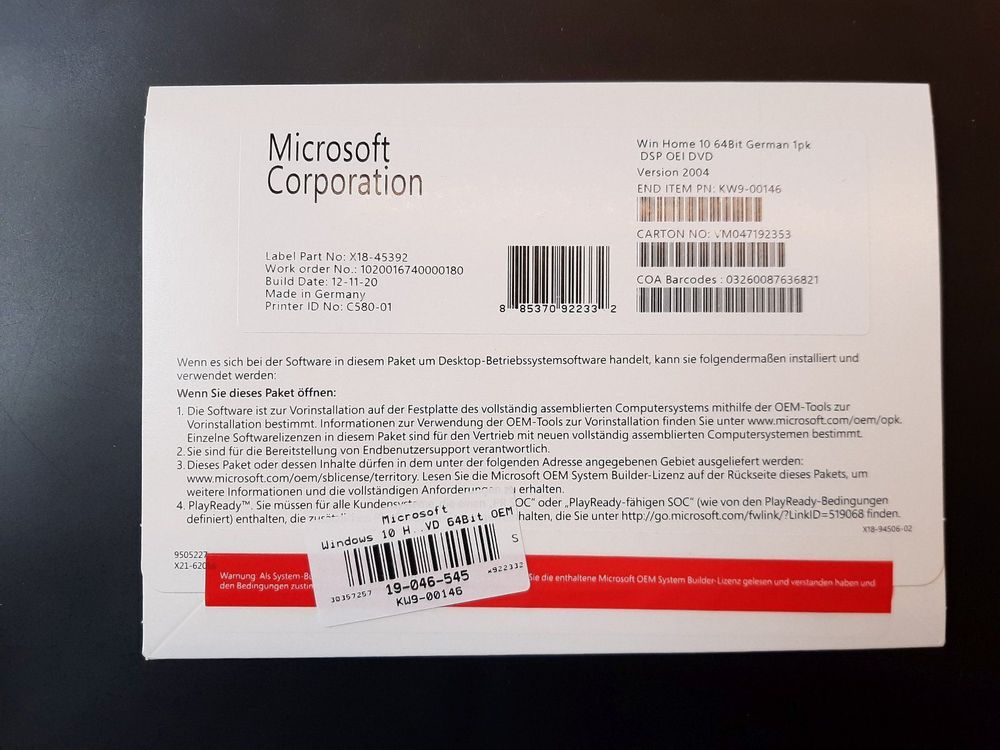 Microsoft Windows 10 Original mit DVD | Kaufen auf Ricardo