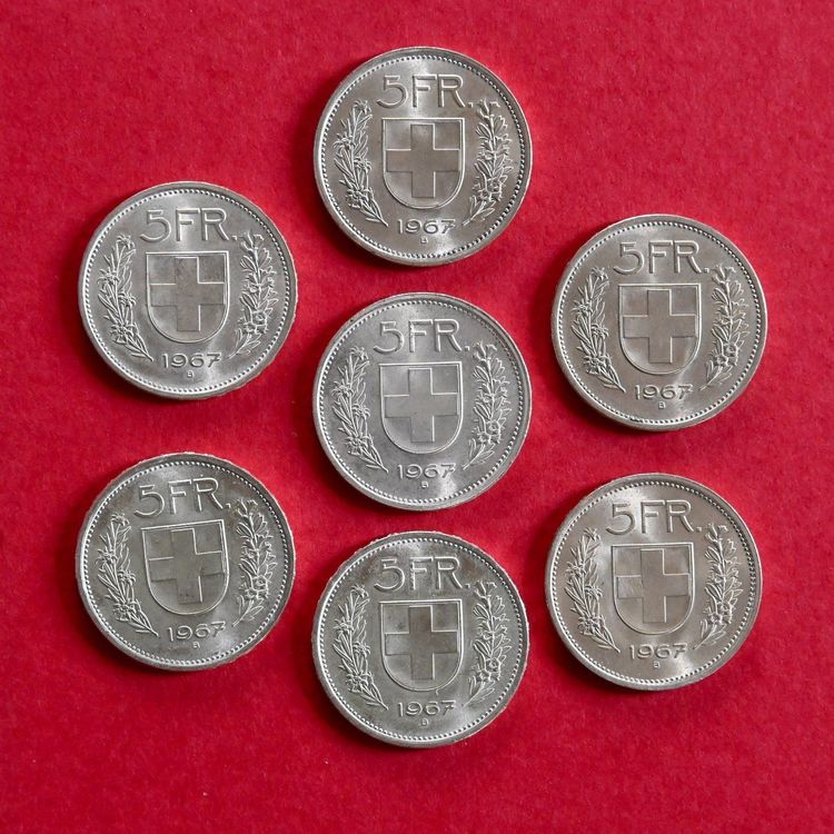 5 Franken Silbermünzen 1967 unz!! | Kaufen auf Ricardo