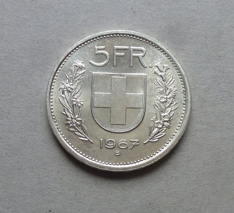 Abart ++ 5.- Franken 1967 3* vor Gesicht | Kaufen auf Ricardo