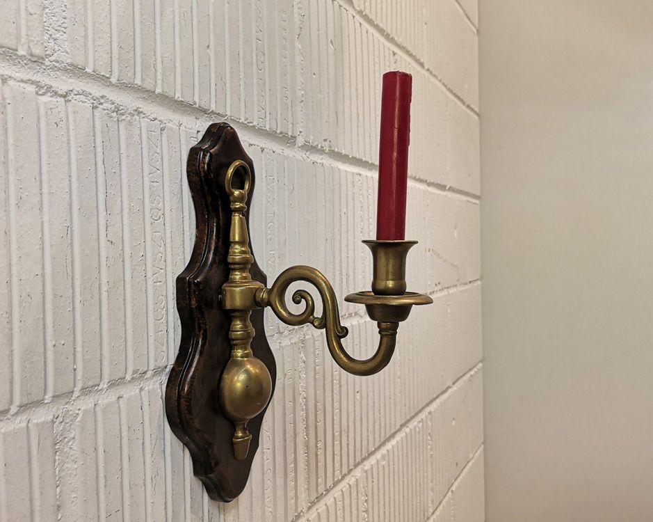 Antik Wand Kerzenhalter Holz Messing. | Kaufen auf Ricardo