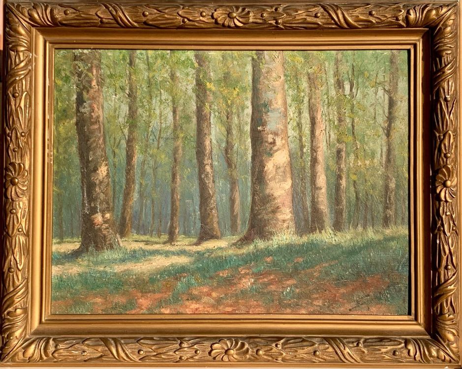 Wald Szene Gemälde unleserlich Signiert | Kaufen auf Ricardo