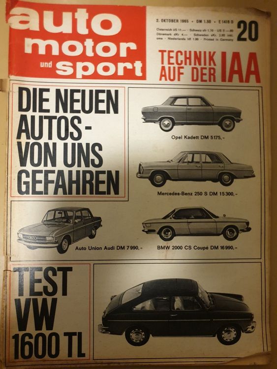 AMS 20/66 Ford Shelby Mustang 350 VW 1600 TL NSU Opel Audi | Acheter ...
