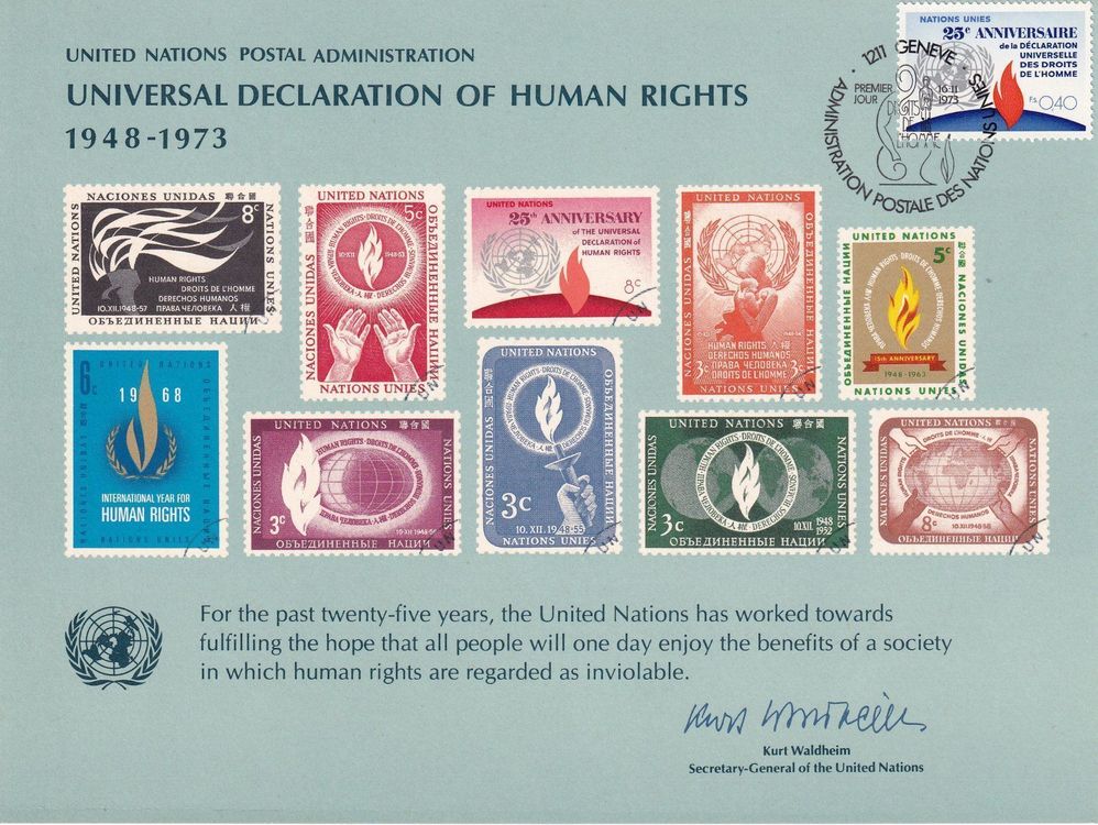 ONU Universal Declaration Of Human Rights 1973 FDC | Kaufen auf Ricardo
